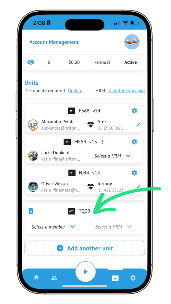 Assigning Triton Units & Heart Rate Monitors